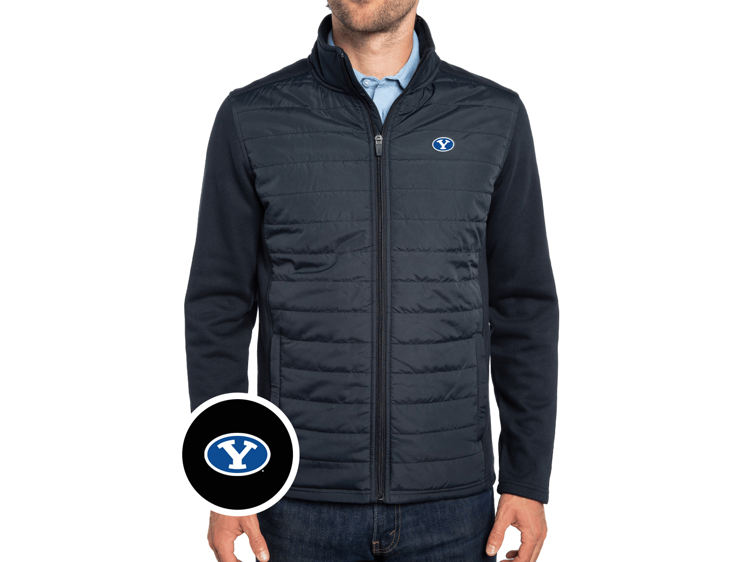 BYU - Hybrid Puffer - Oval - Black – Criquet Shirts