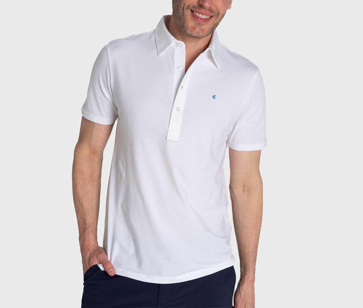Slim Fit Top-Shelf Range Polo - Bright White – Criquet Shirts